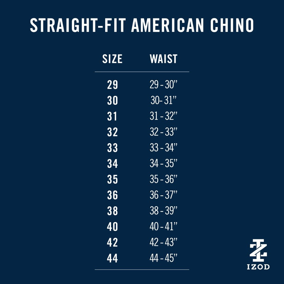 American Chino Flat-Front Straight Fit Pant - Navy – IZOD